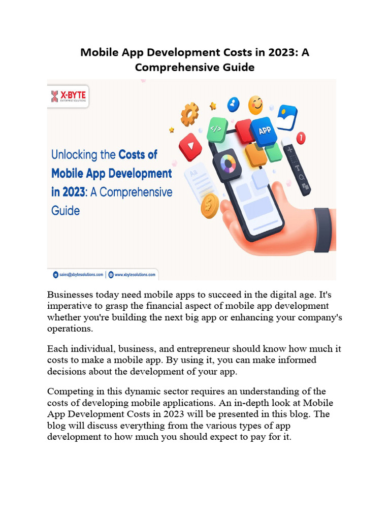 Mobile App Development Costs in 2023 | PDF Mobile App Development Costs in 2023 | PDF