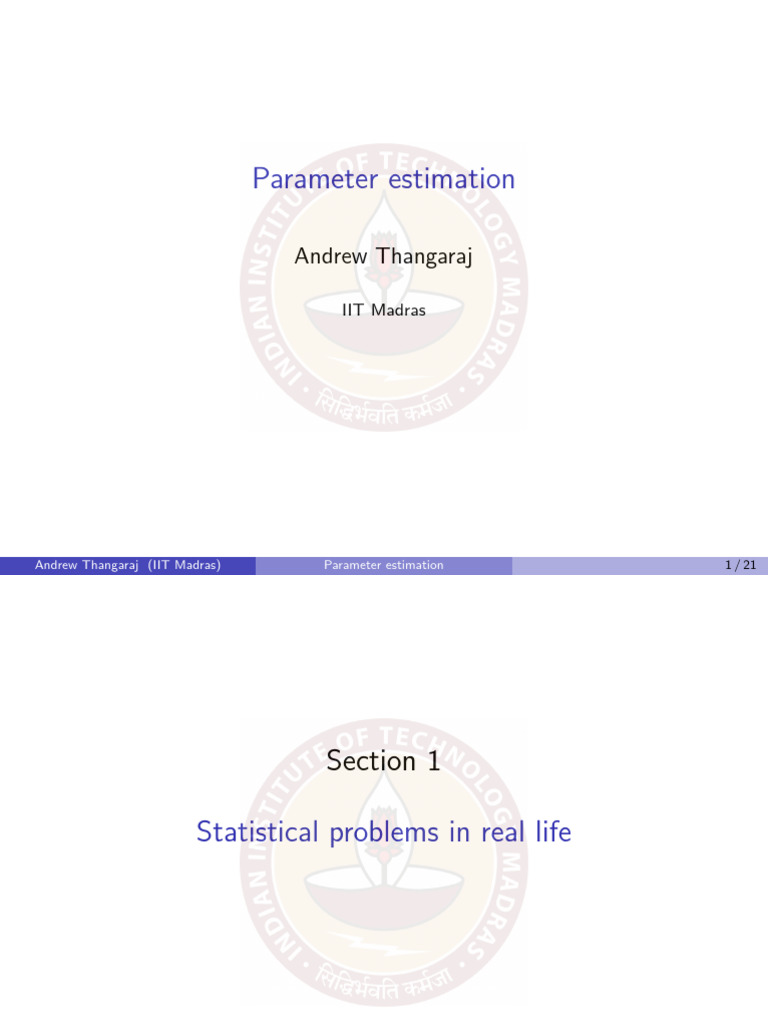 Week9 Estimation New Pdf Bias Of An Estimator Estimator