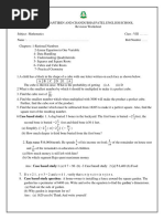 Class 8 Maths Case Study Questions | PDF | Shape | Mathematics