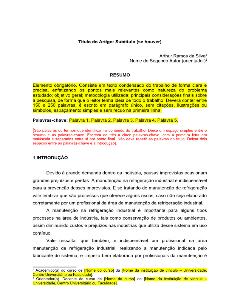 Modelo Tcc Artigo 3 Arthur Pdf
