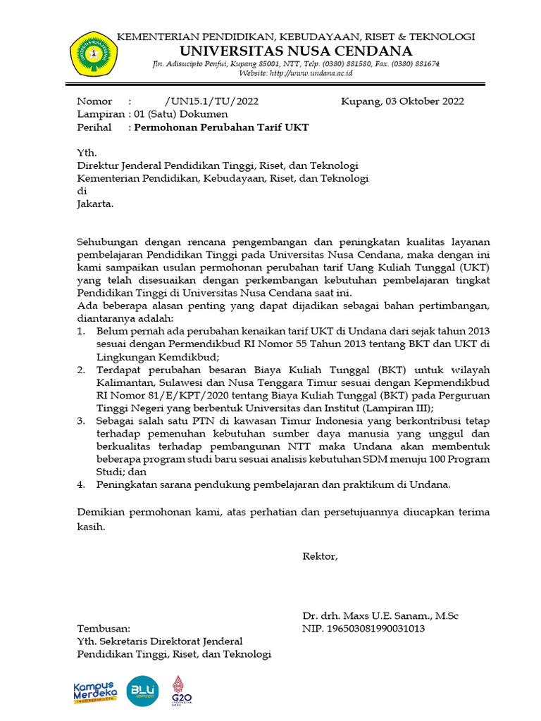 Surat Dirjendikti UKT | PDF