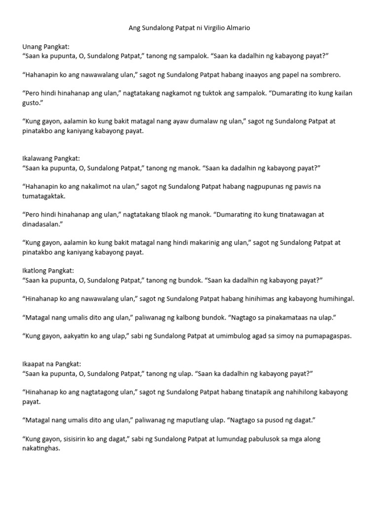 Ang Sundalong Patpat Ni Virgilio Almario | PDF