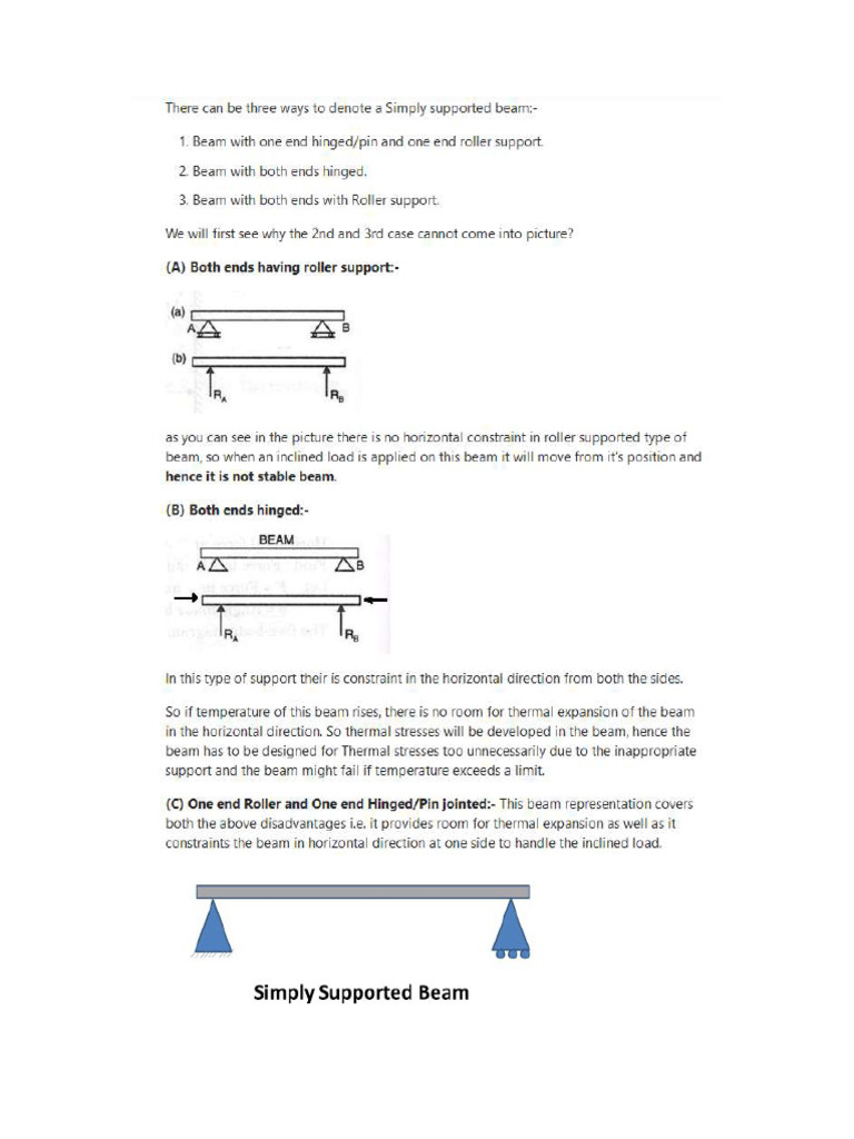 Pinned and Roller Support | PDF