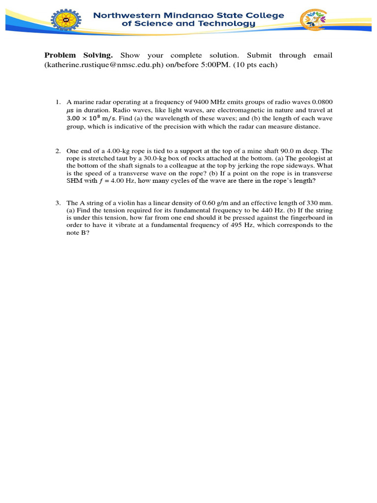 Phys104 Problem Solving | PDF