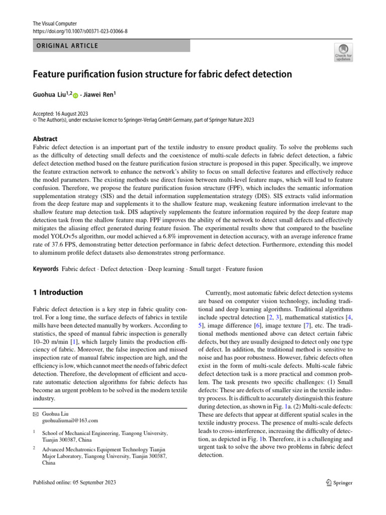 Fabric Detection Pdf Deep Learning Computer Vision