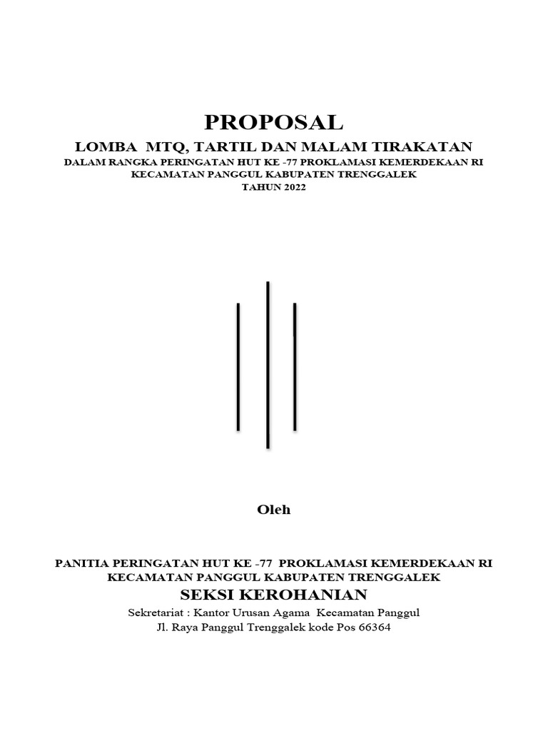 Proposal Lomba MTQ dan Tartil HUT RI 77 | PDF