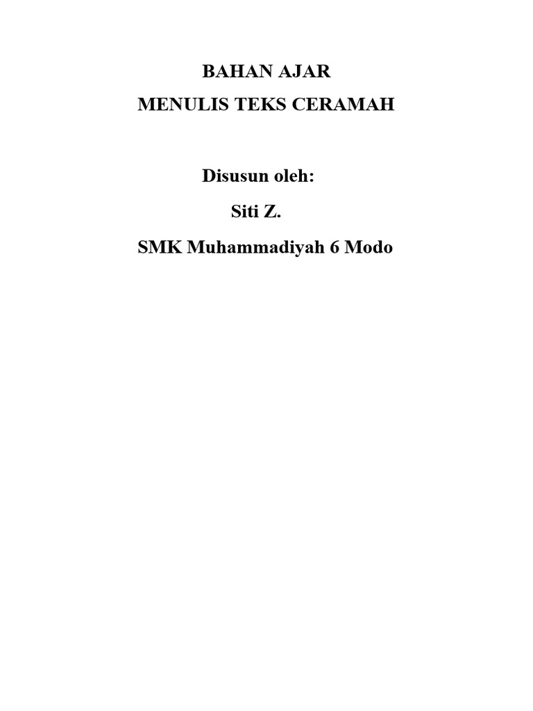 Panduan Menulis Teks Ceramah SMA | PDF