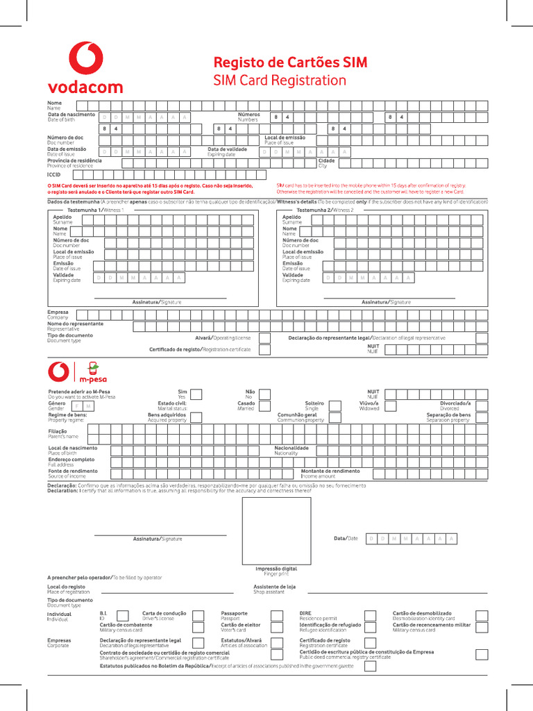 AF Formulario+Registo+SIM A4.Compressed | PDF