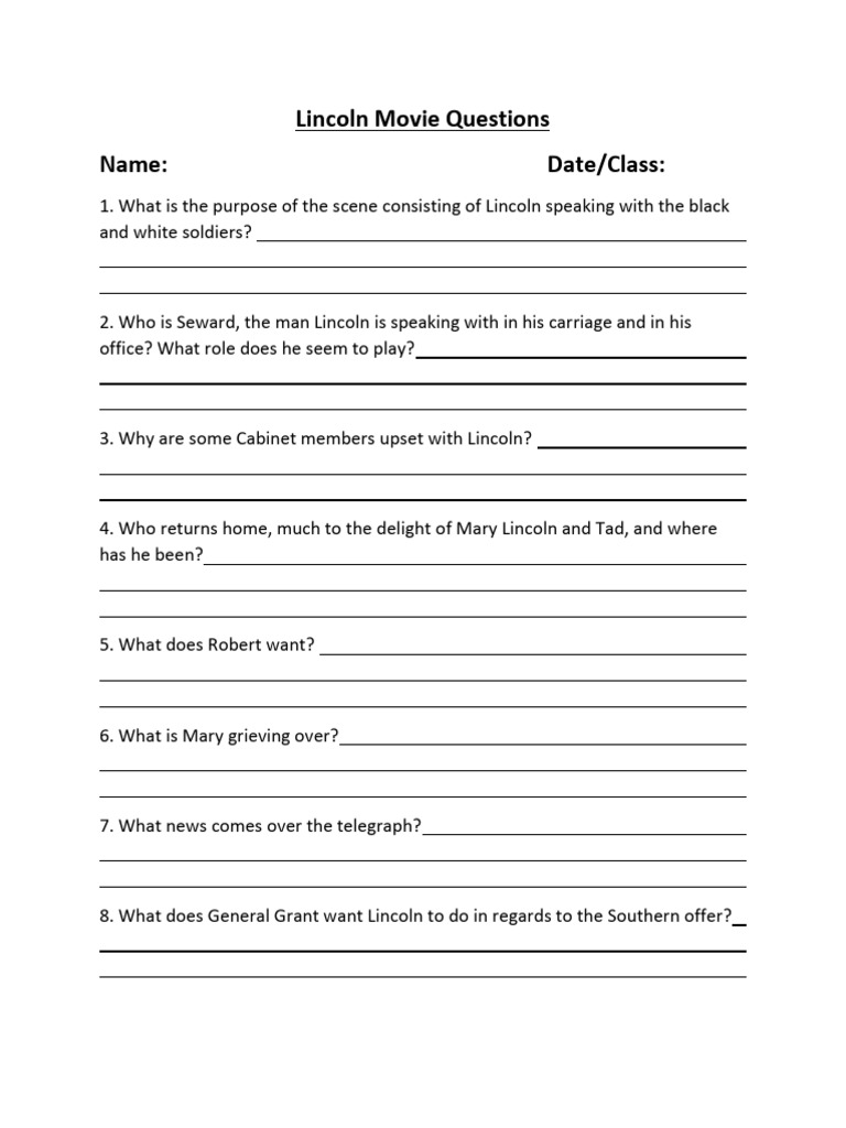 Lincoln Movie Notes | PDF