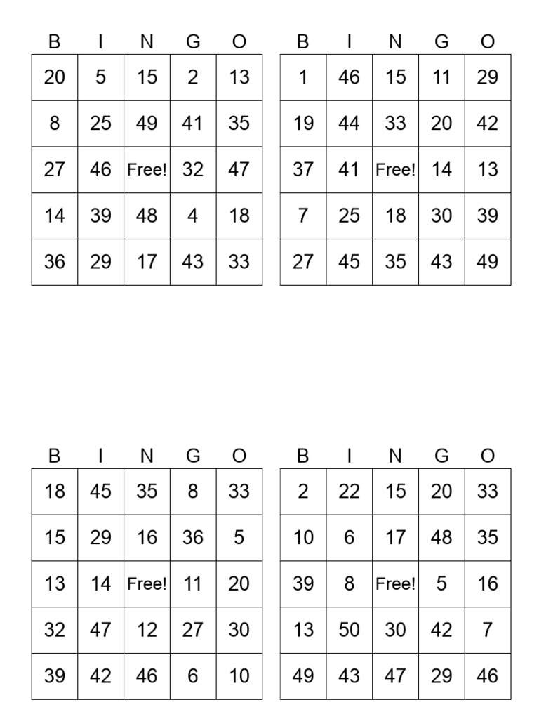 Bingo 1-50 | PDF
