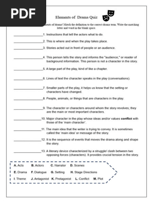 Elements Of Drama Worksheet Pdf Sports Drama Circle Activity