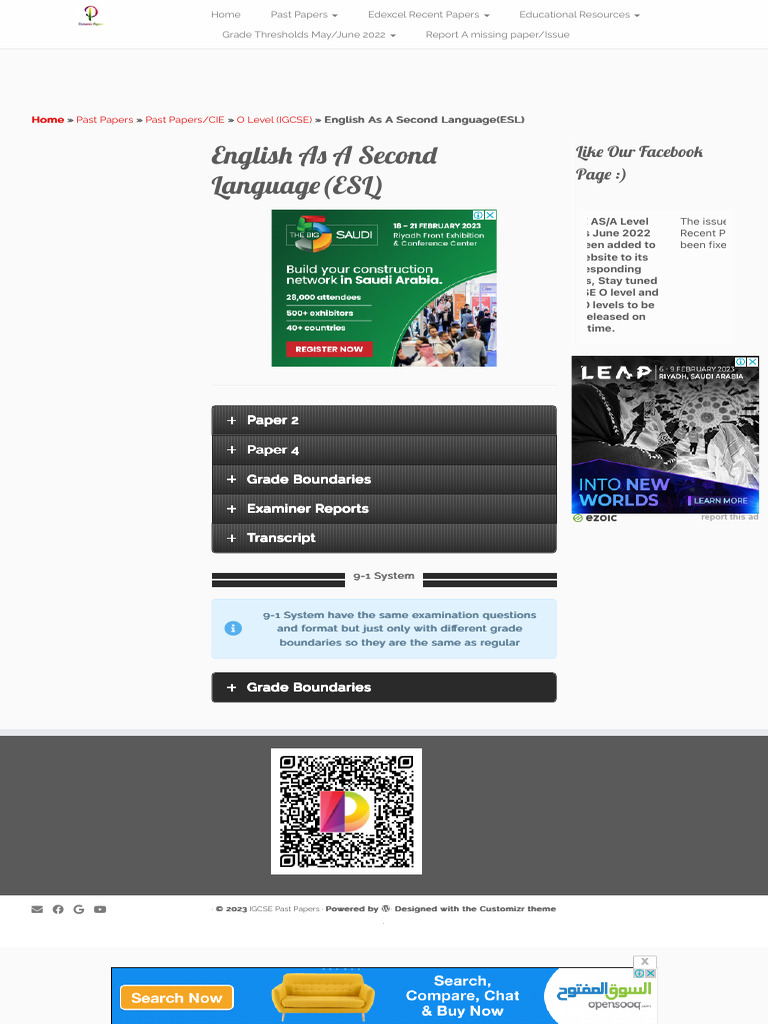 IGCSE ESL Past Papers Overview | PDF