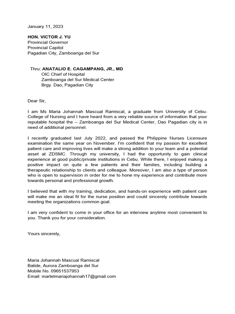 Application Letter | PDF