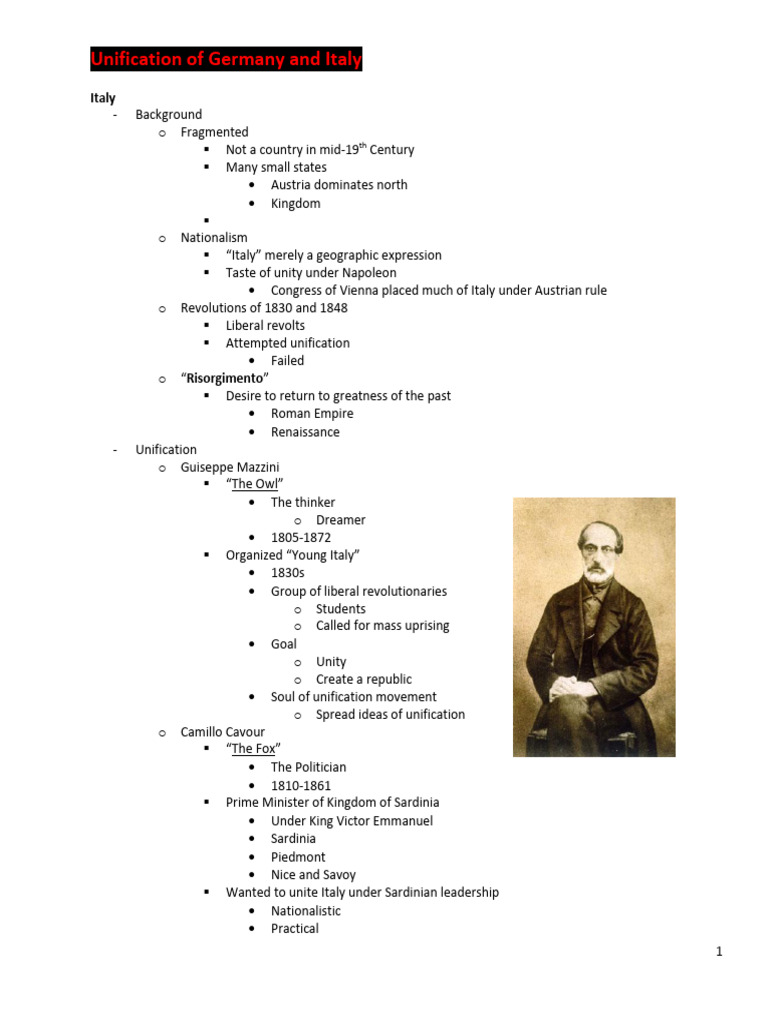 Unification of Germany and Italy | PDF