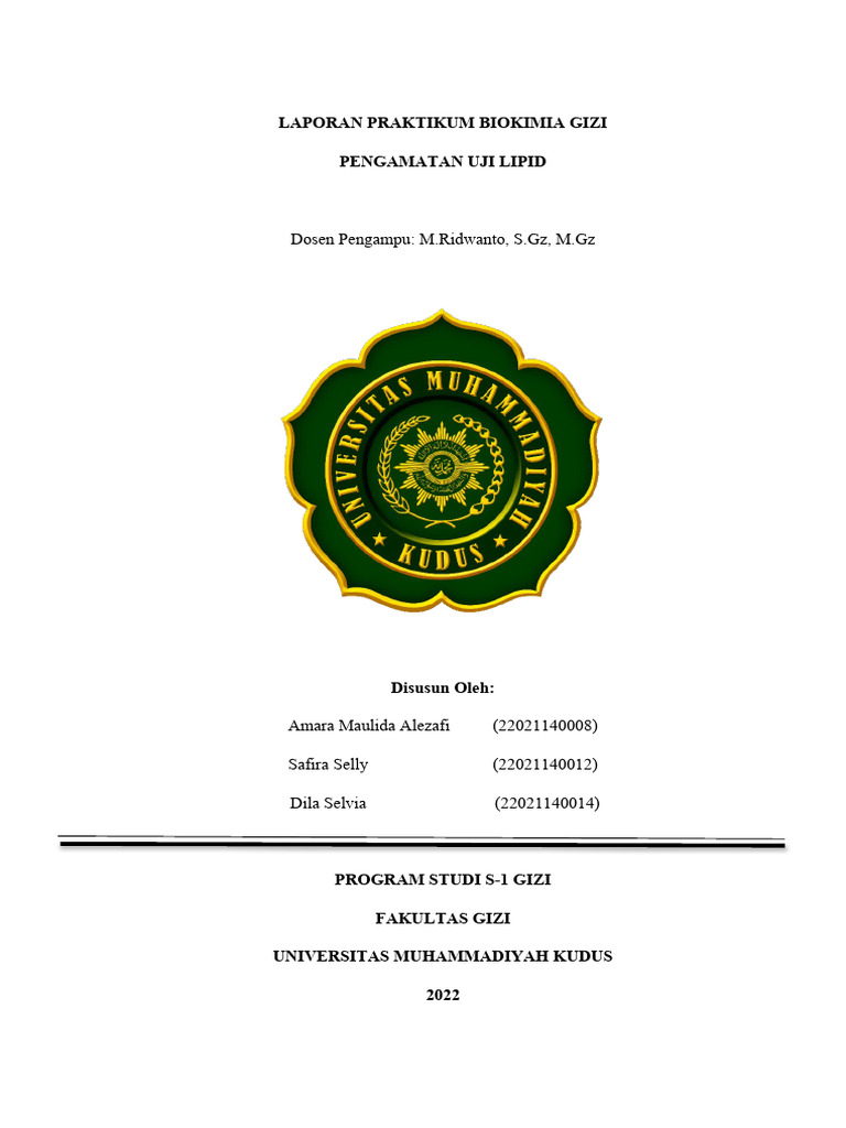 Laporan Praktikum Biokimia Gizi - Lemak - Kelompok 4 | PDF