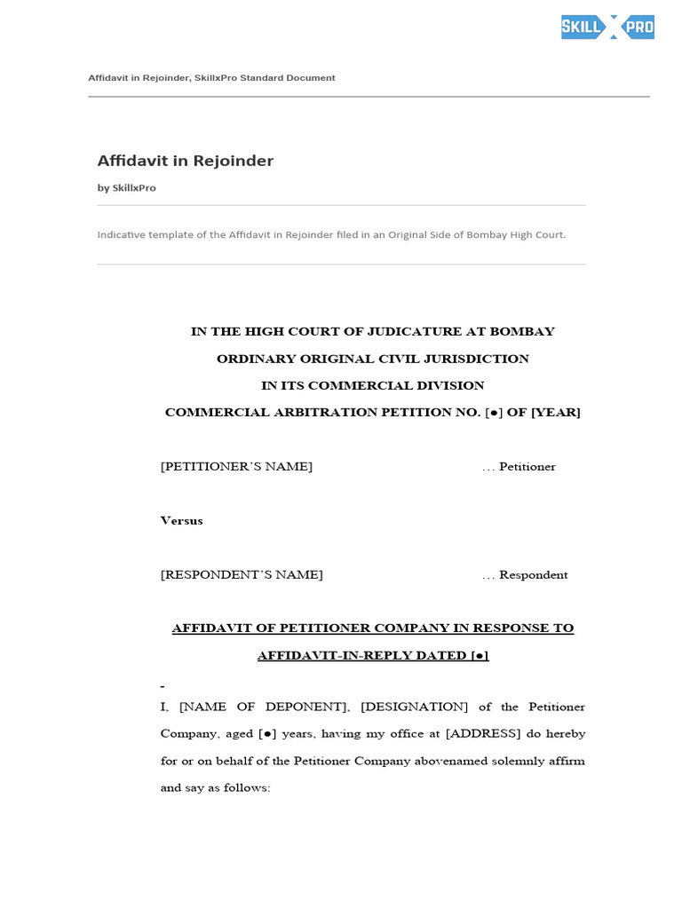 24 - Affidavit in Rejoinder | PDF
