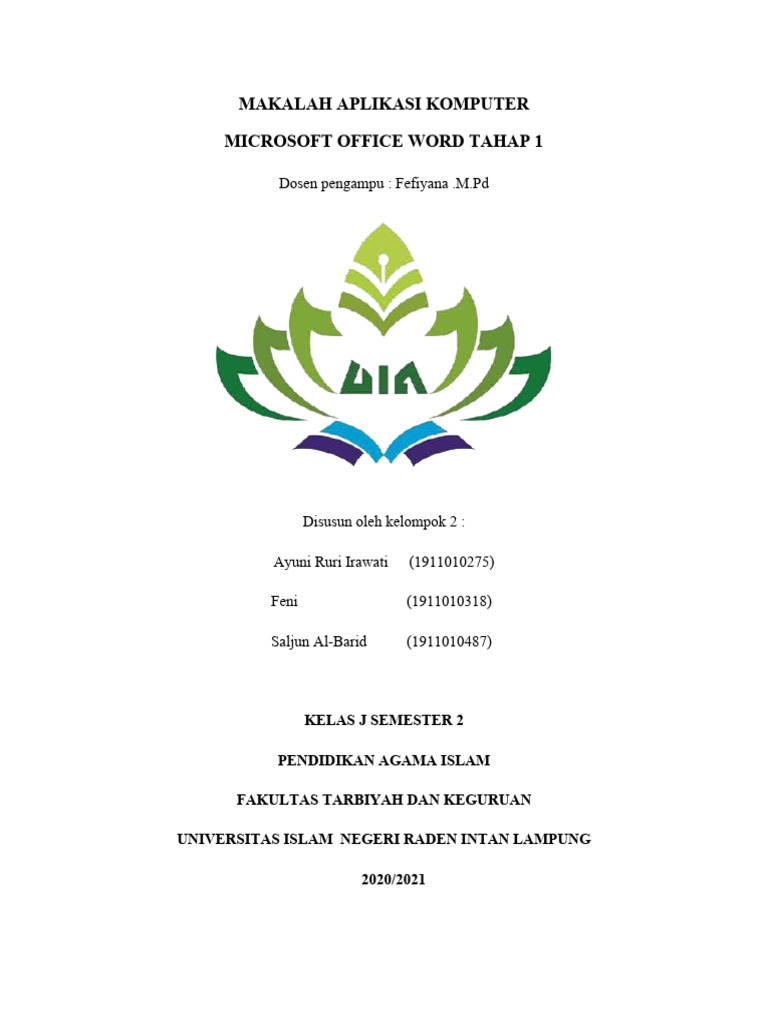 Kel 2 (Ms. Word Tahap I) | PDF