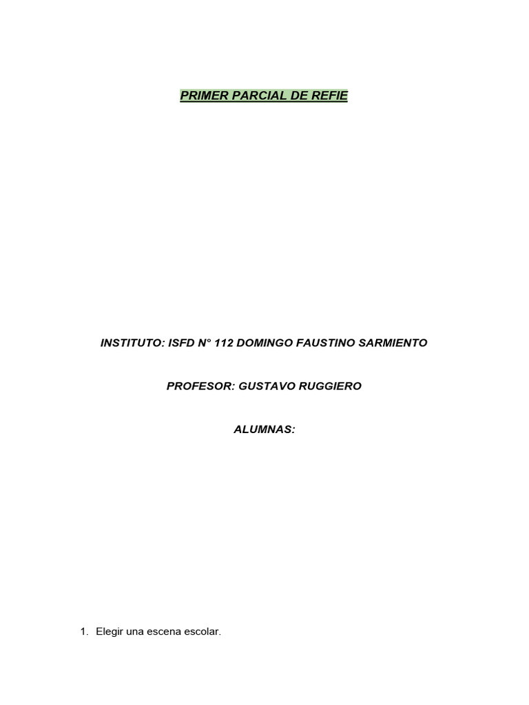 Parcial REFIE | PDF | Maestros | Enseñando