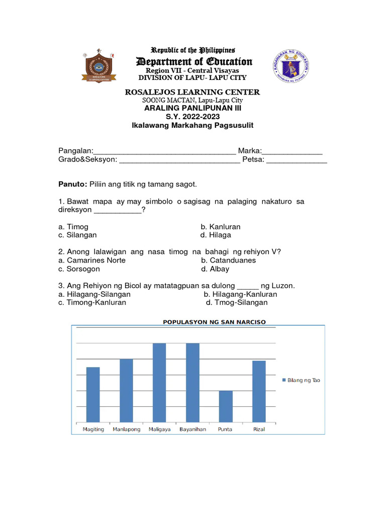 Testpaper Grade 3 | PDF