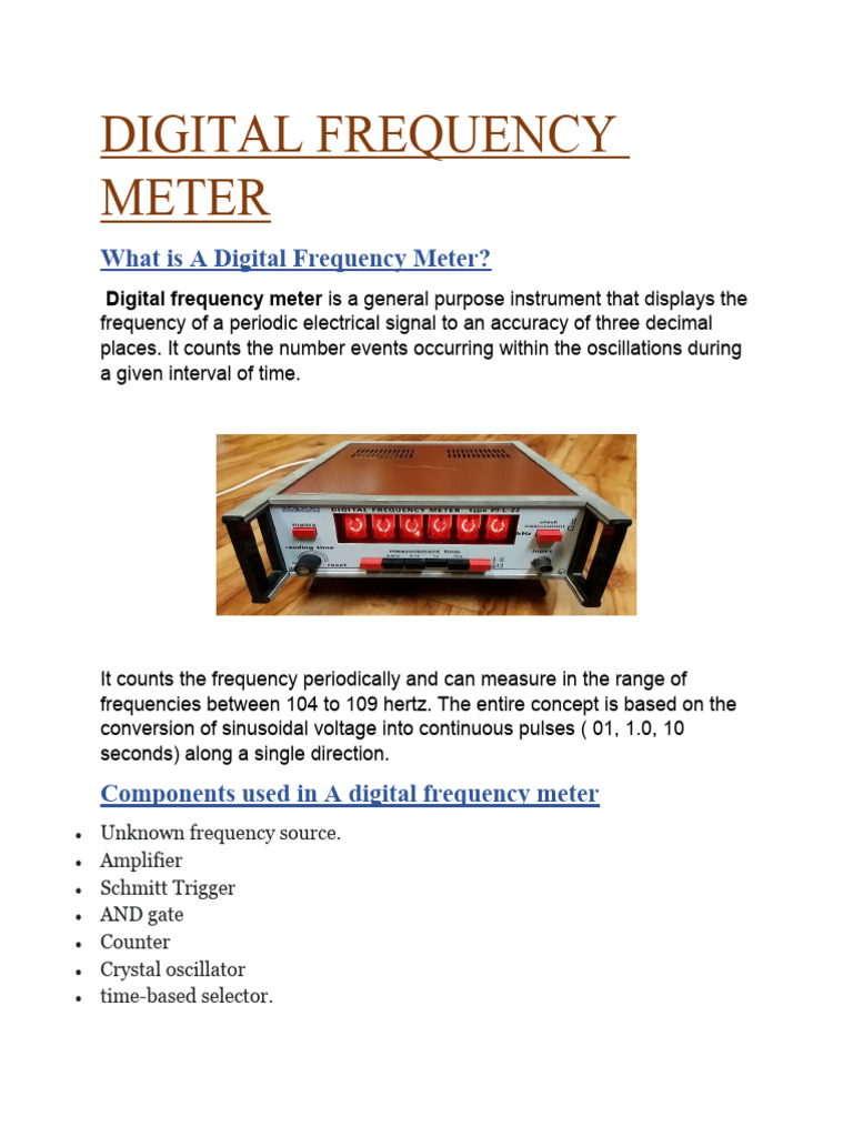 Digital Frequency Meter | PDF | Electronic Oscillator | Frequency