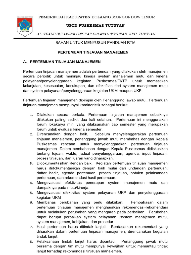 BAHAN UNTUK MENYUSUN PANDUAN RTM | PDF