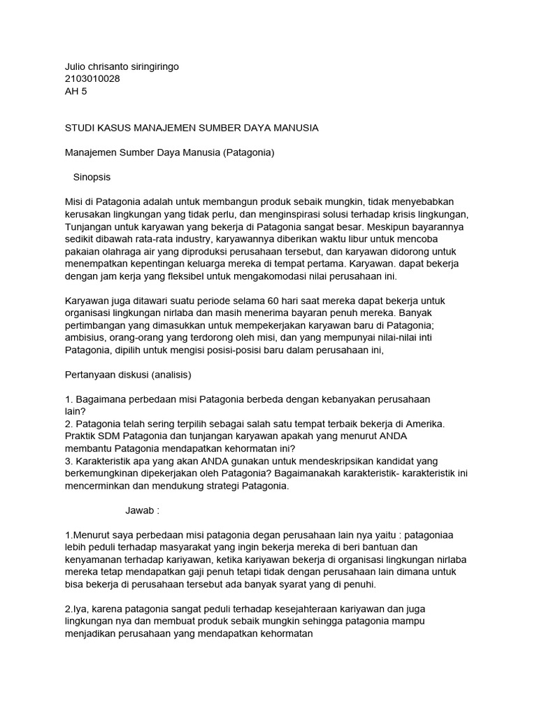 Tugas MSDM - Julio | PDF