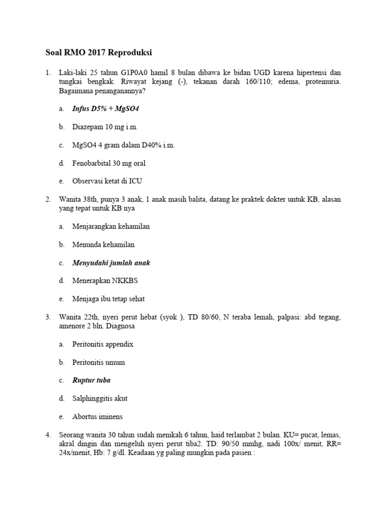 Soal RMO 2017 Reproduksi | PDF