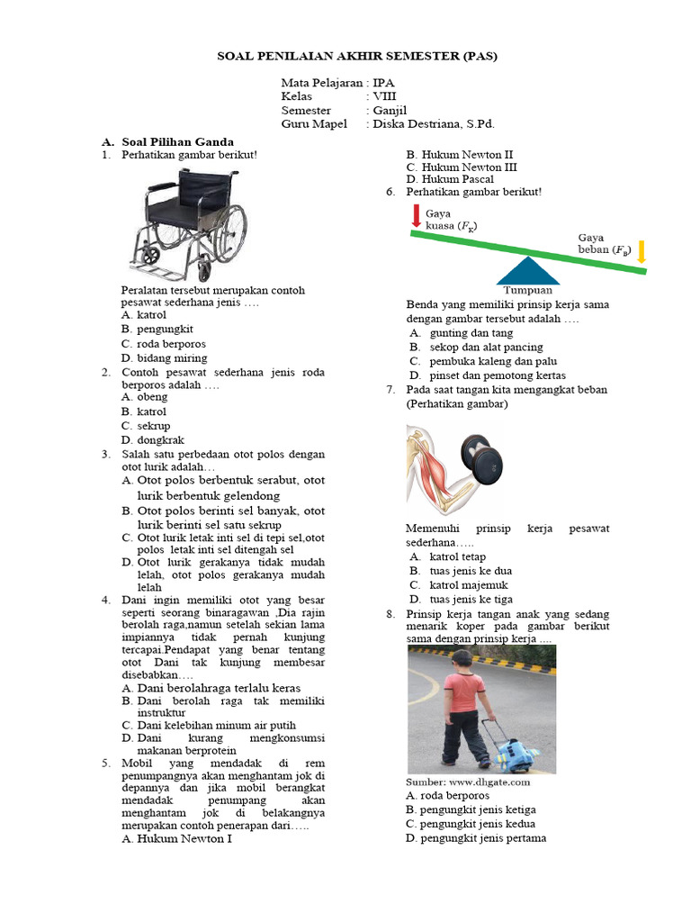 Soal Pas Ipa Kelas 8 Sem 1 | PDF