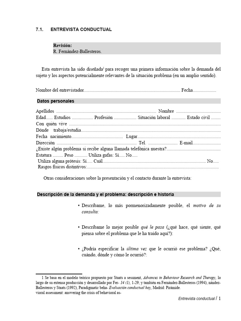 Entrevista-conductual-Fernando-Ballesteros-en Blanco-Corregida | PDF