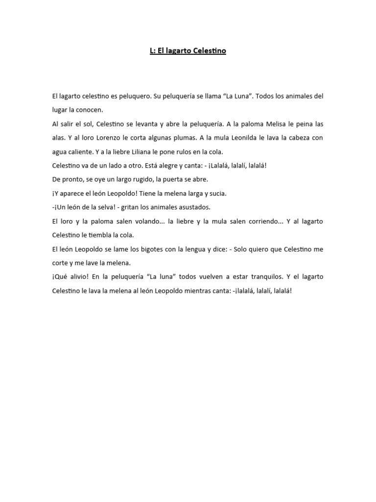 Cuento de La L | PDF