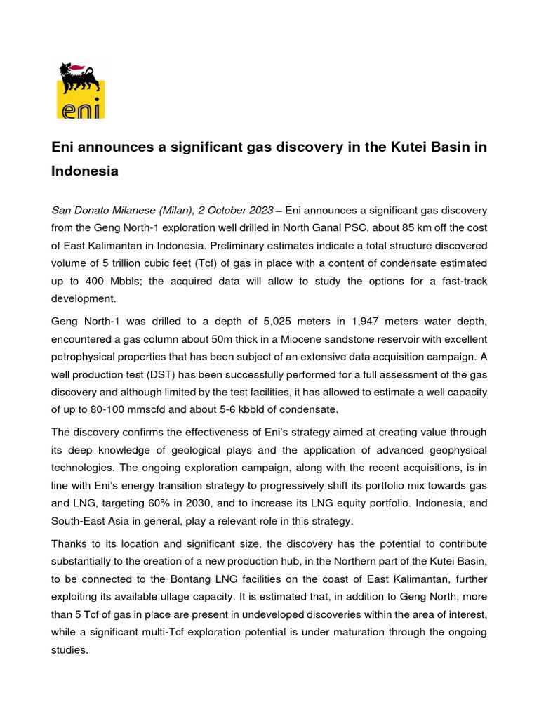 PR Eni Indonesia Geng-North | PDF