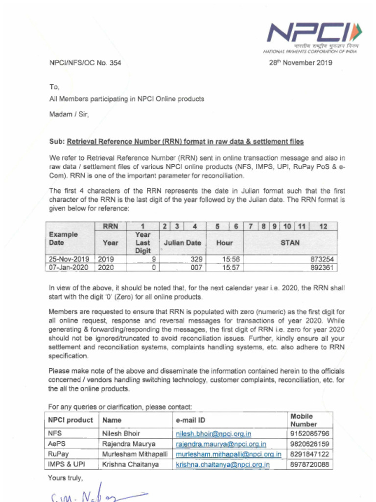 NFS - OC354 (Retrieval-Reference-Number - (RRN) - Format-In-Raw-Data ...