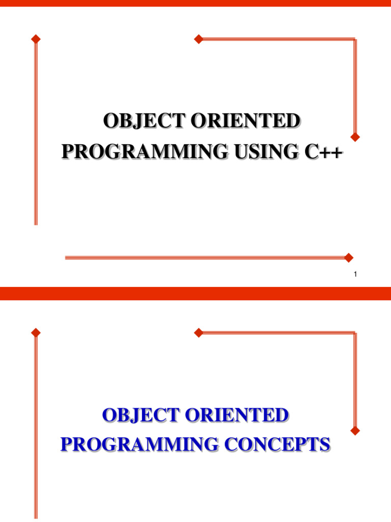 Principles of OOP & Introduction To C++ | PDF Principles of OOP & Introduction To C++ | PDF