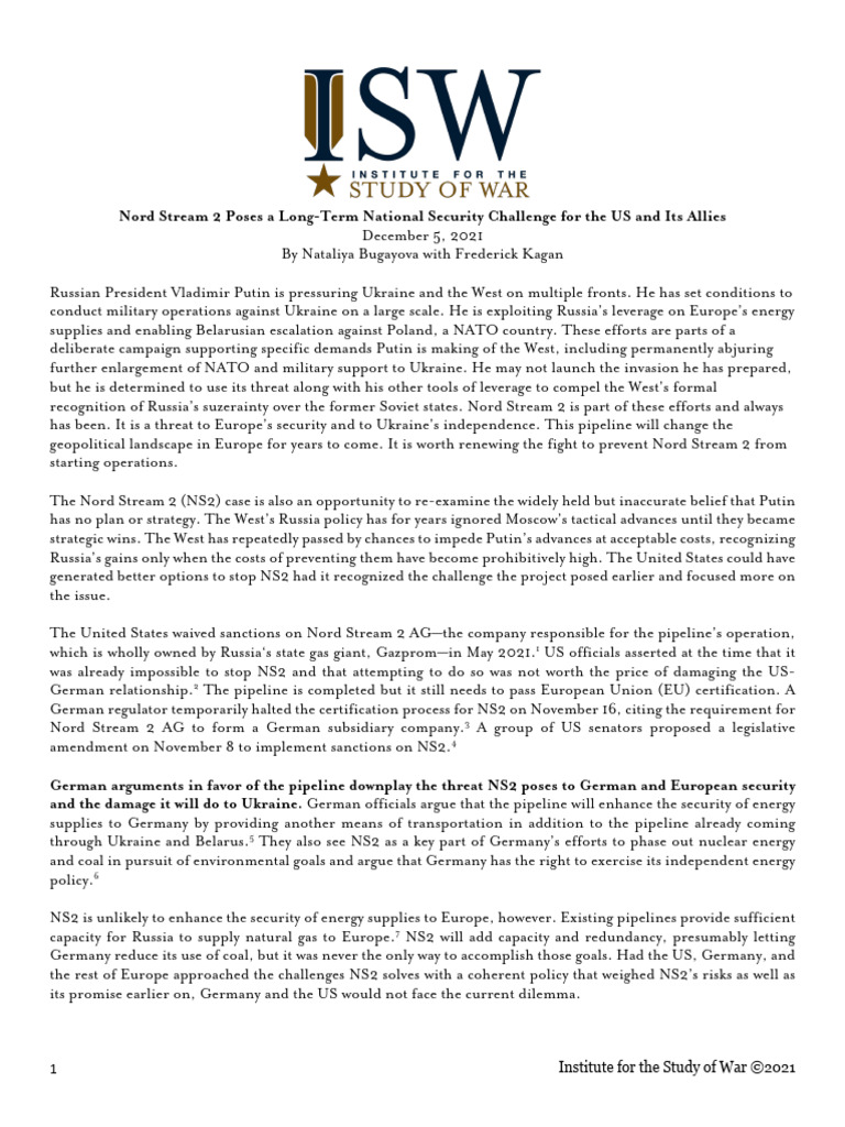 Nord Stream 2 Dec 2021 | PDF