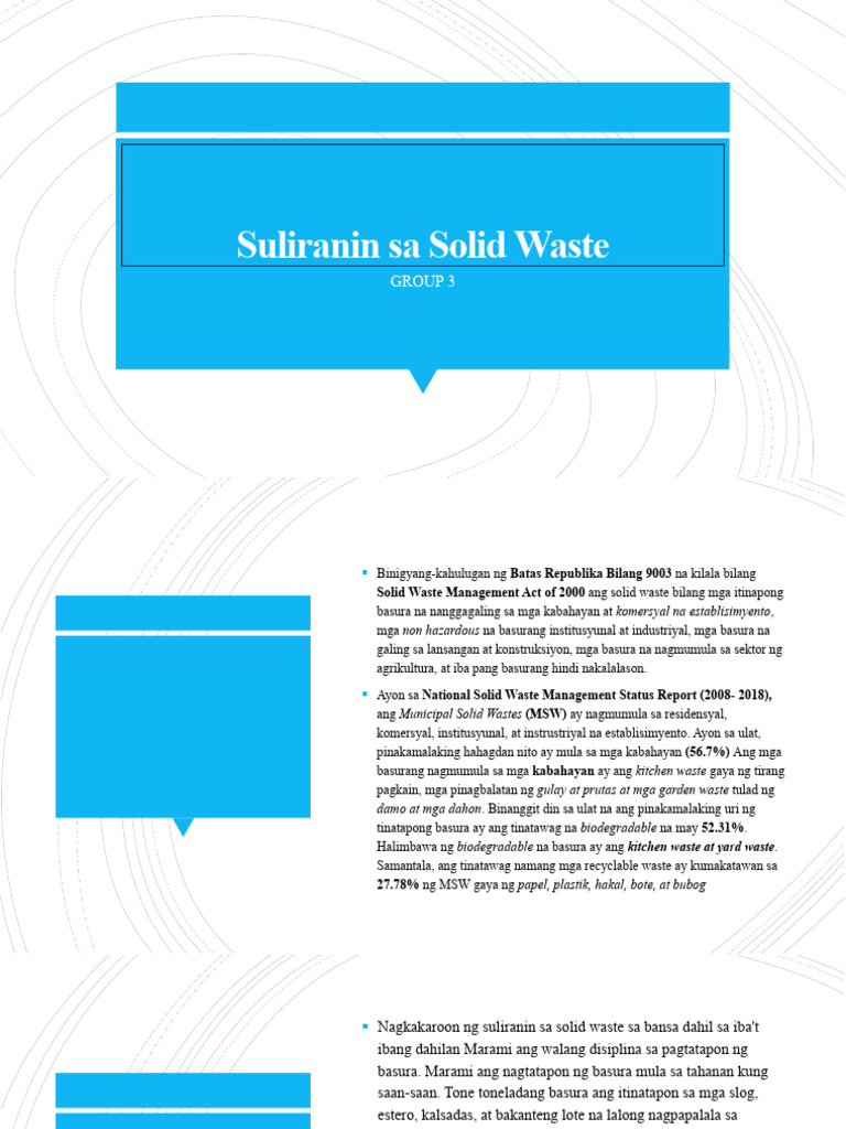 Suliranin Sa Solid Waste | PDF