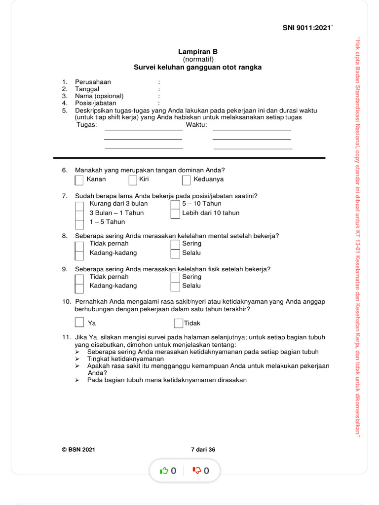 Sni 9011 2021 Ergonomi - Compress 17 18 | PDF