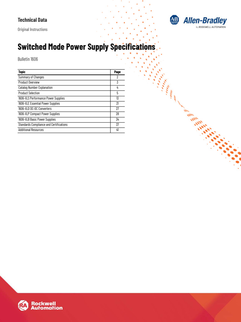 Switched Mode Power Supply Specifications: Technical Data | PDF | Power ...