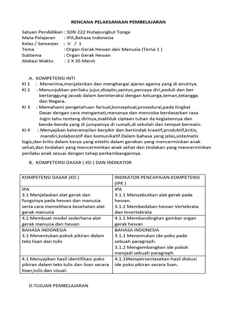 RPP Yusnita Kelas 3-B Set 1 | PDF