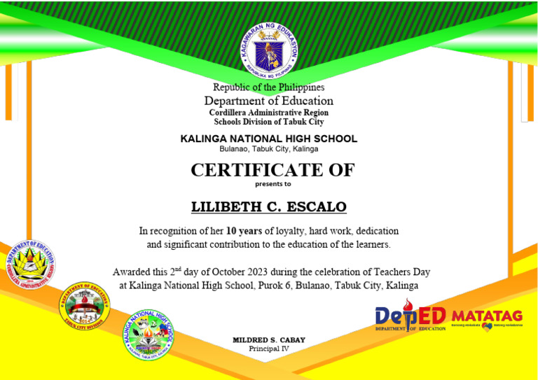 Loyalty Award Certificate for Students | PDF