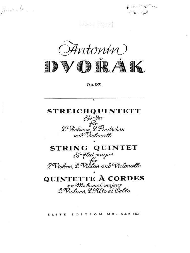 IMSLP252484-PMLP50835-Dvorak - String Quintet For 2 Violins 2 Violas ...
