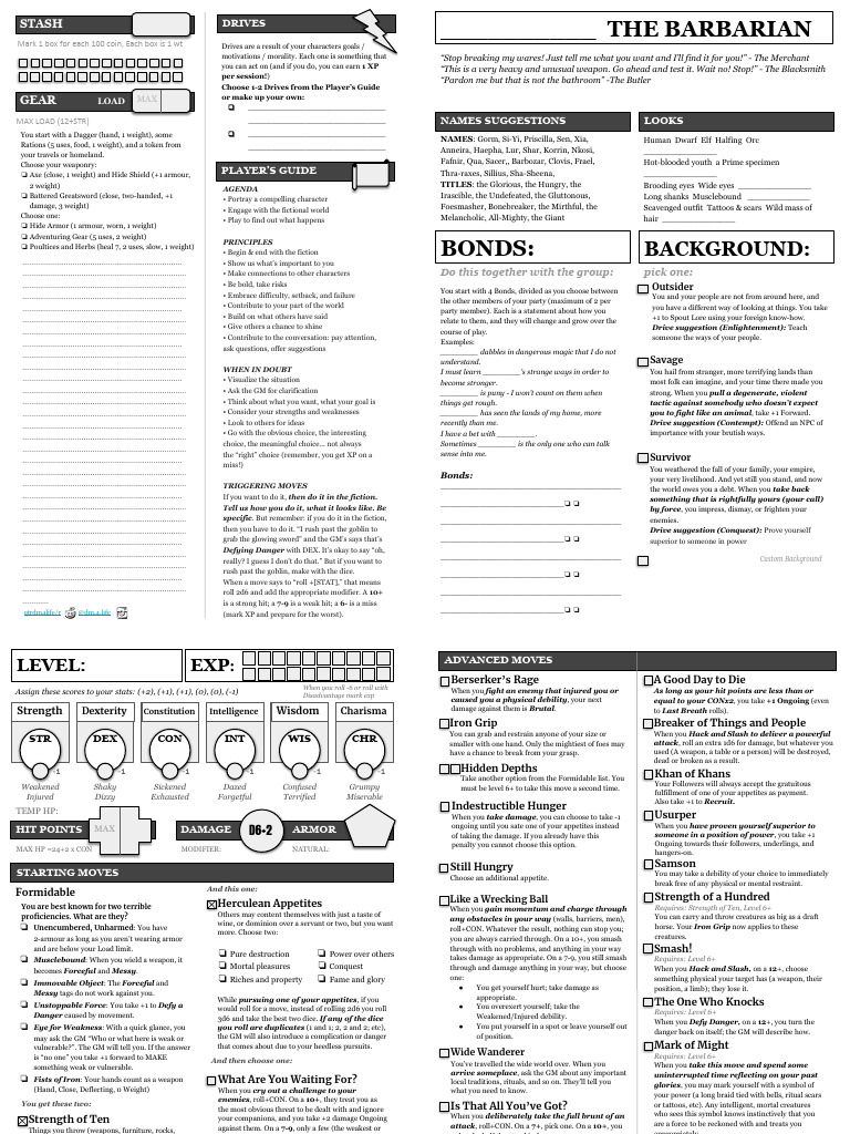Quest World Player Playbooks Spreads | PDF