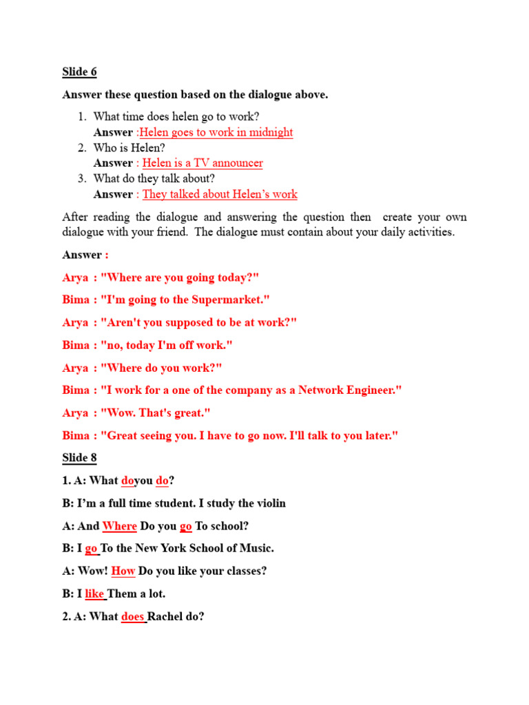 English Dialogue Practice | PDF