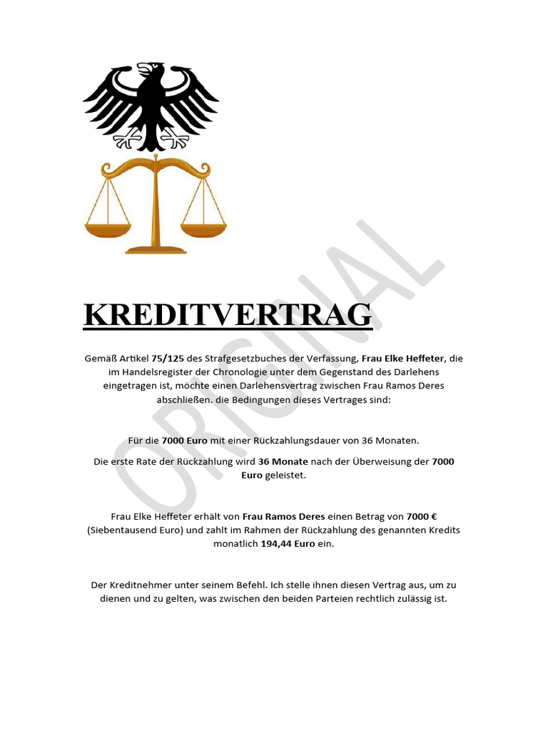 KREDITVERTRAG | PDF