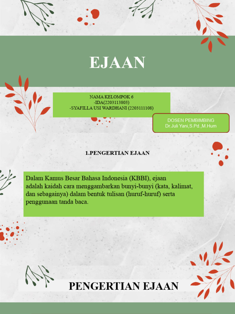 ejaan yang baik dan benar | PDF