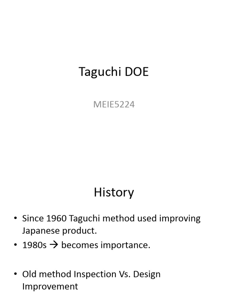 Taguchi DOE | Download Free PDF | Engineering Tolerance | Loss Function