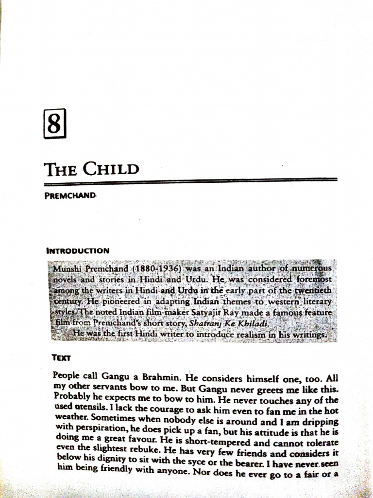 Premchand - The Child | PDF