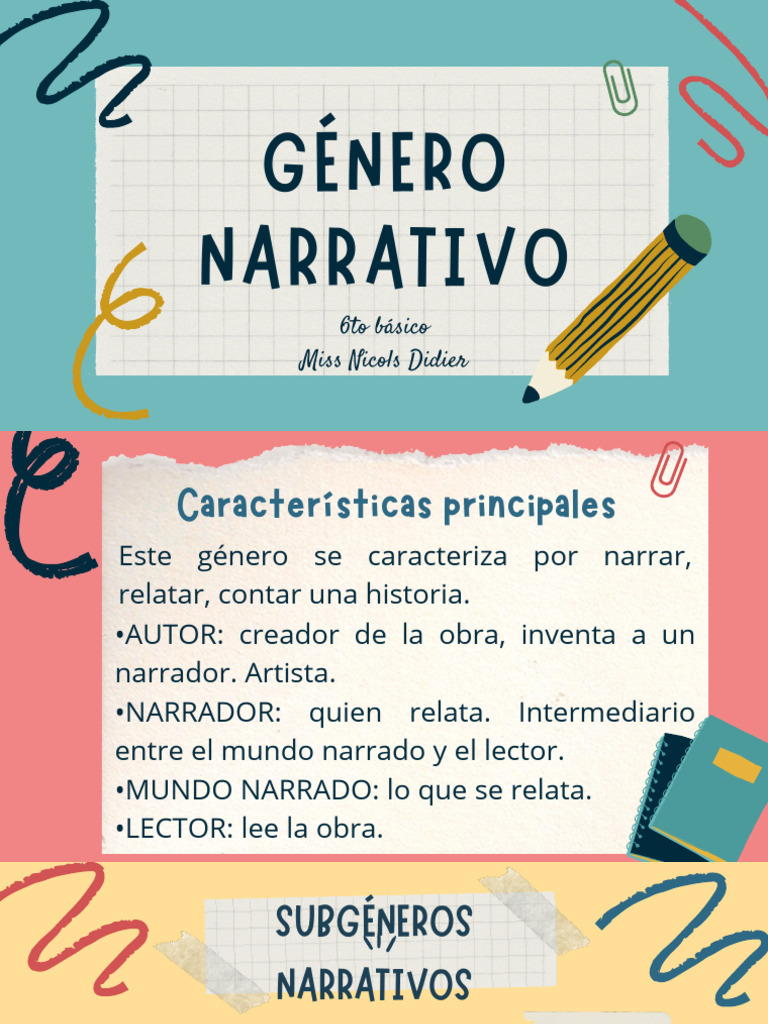 Género Narrativo-6to Básico | PDF