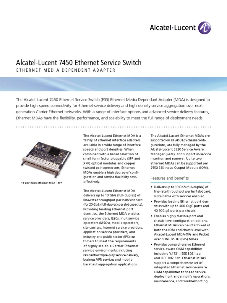 7450 Ess Mda Eth11112009 | PDF