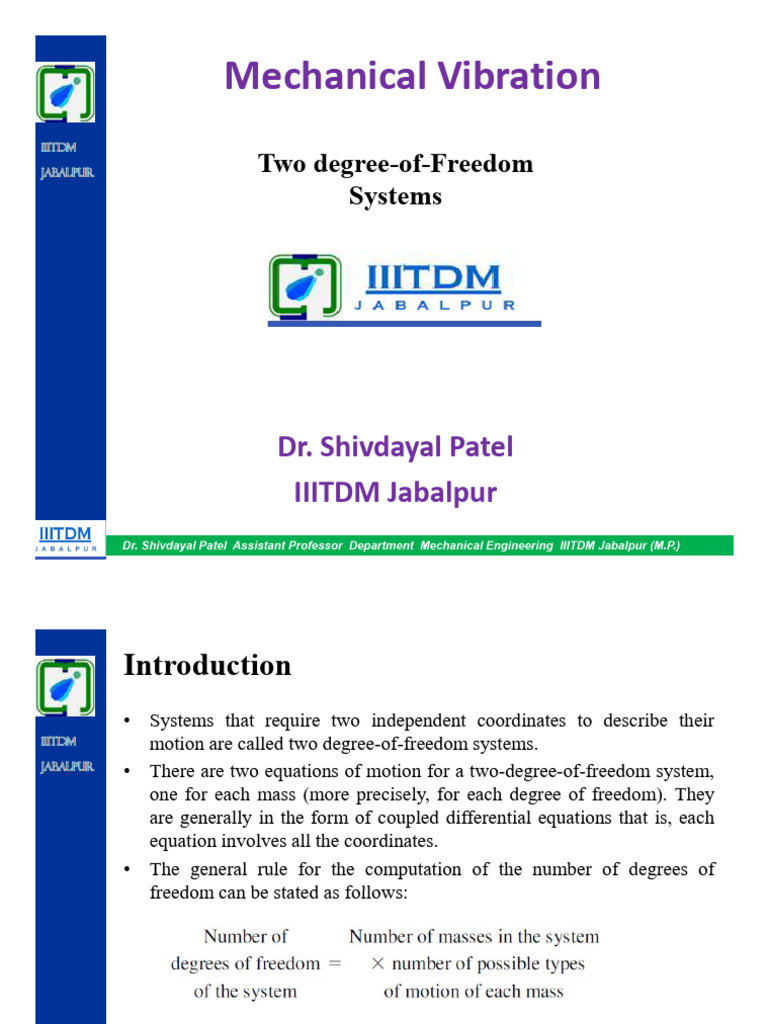Two Degree of Freedom System | PDF | Normal Mode | Resonance
