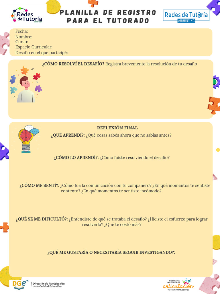 Planilla Registro Tutorado | PDF